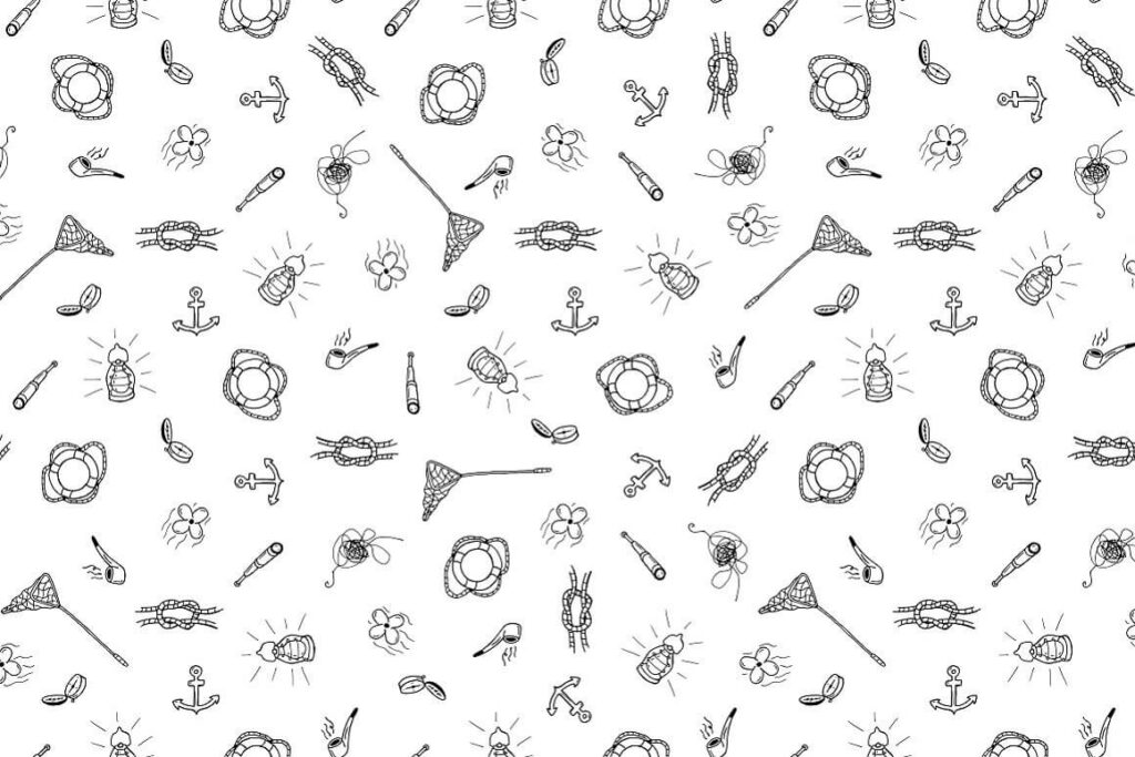 Fishing Doodle Set+Seamless Patterns – MasterBundles