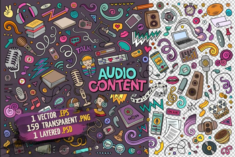 Audio Content Objects & Symbols Set – MasterBundles