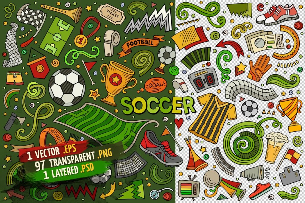 Soccer Objects & Elements Set – MasterBundles