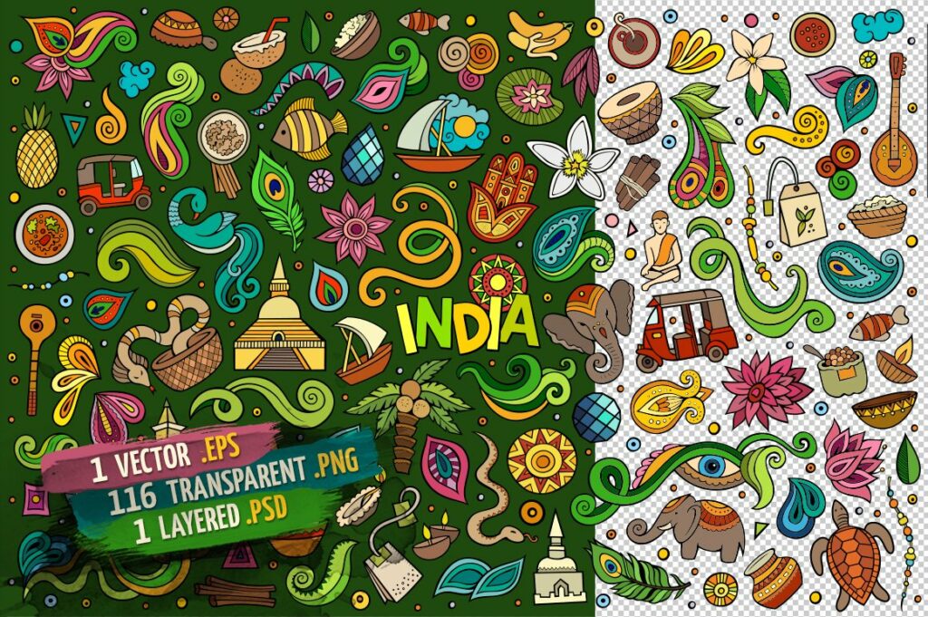 India Objects & Elements Set – MasterBundles