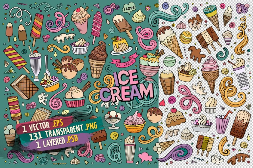 Ice Cream Objects & Elements Set – MasterBundles