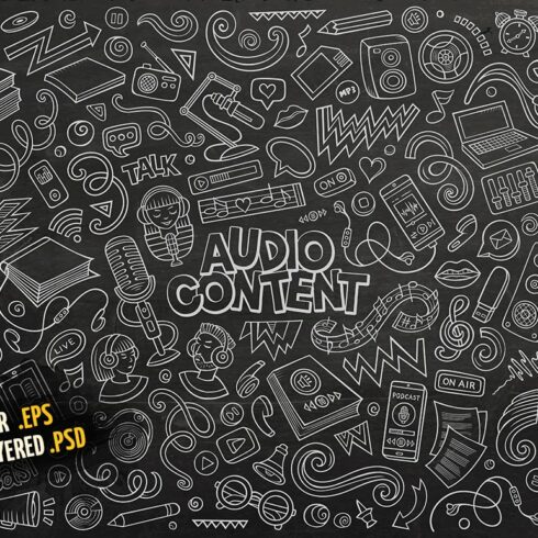 Audio Content Objects & Symbols Set | Master Bundles