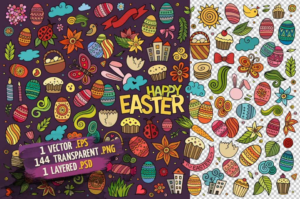 Easter Objects & Symbols Set – MasterBundles