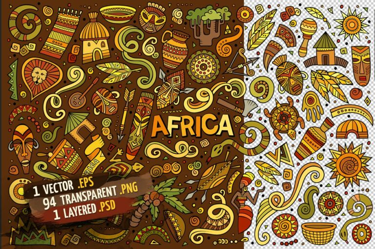 Africa Objects & Elements Set – MasterBundles