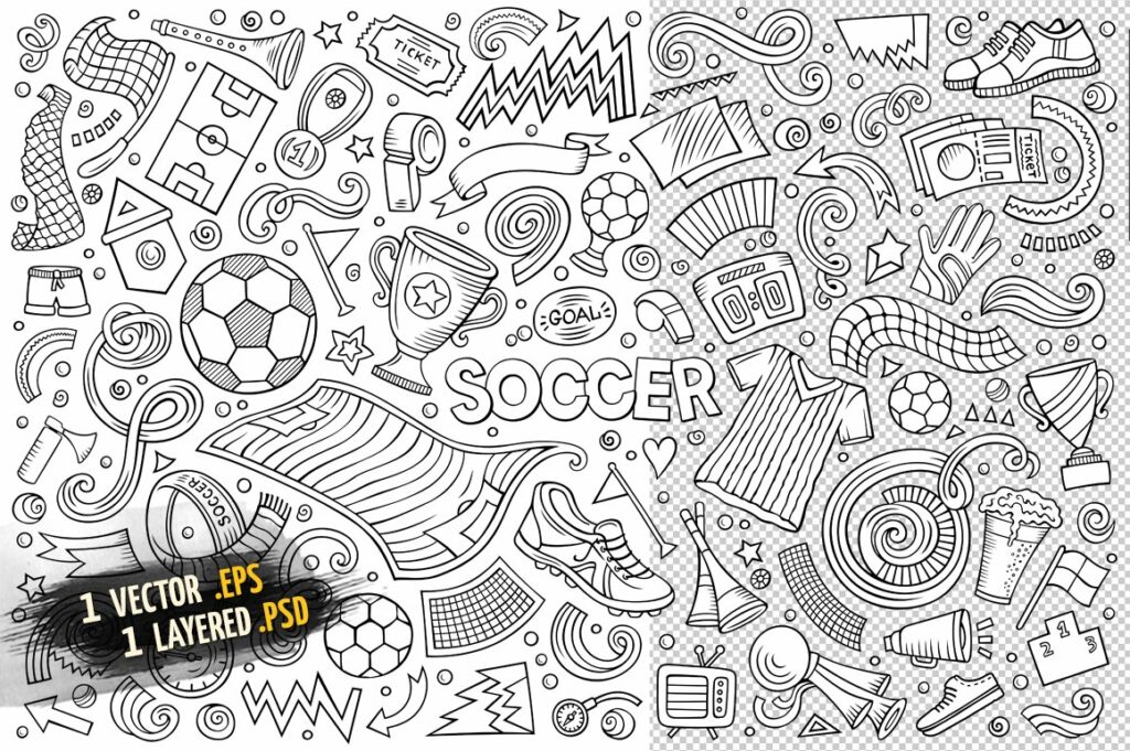 Soccer Objects & Elements Set – MasterBundles