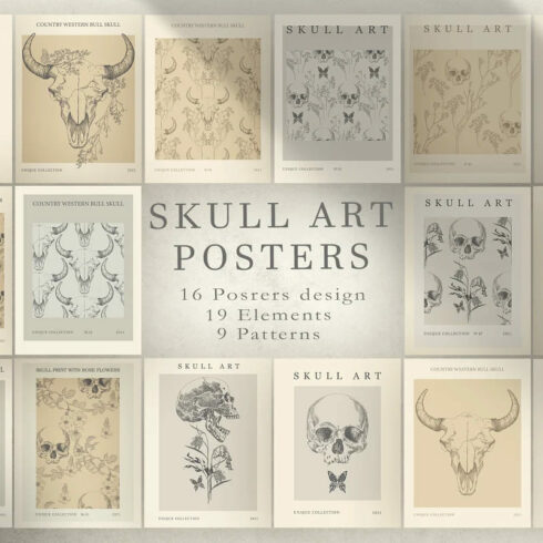 Skull Art Posters | Master Bundles