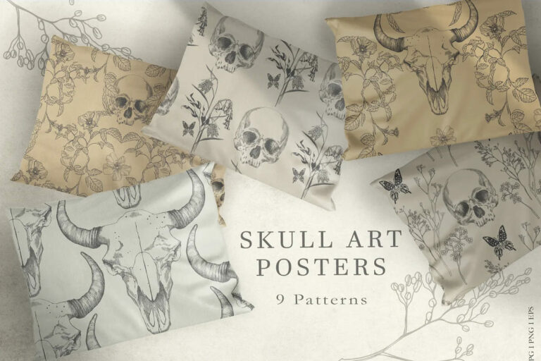 Skull Art Posters – MasterBundles