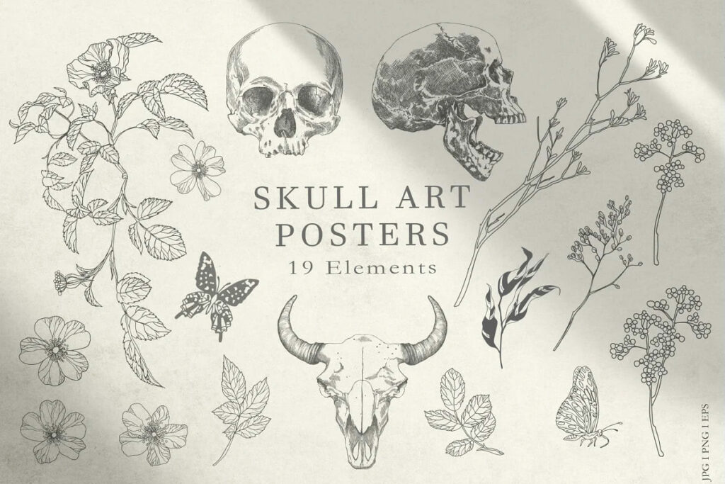 Skull Art Posters – MasterBundles