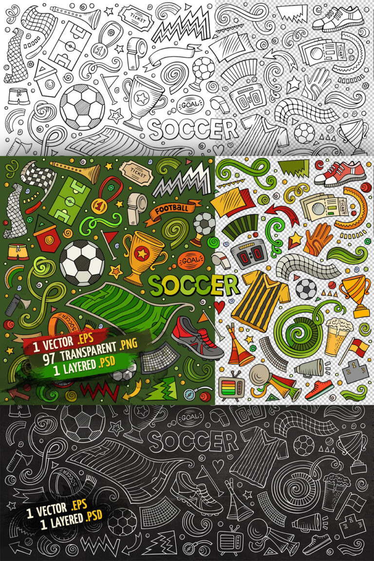 Soccer Objects & Elements Set – MasterBundles