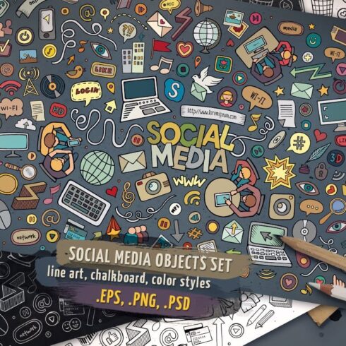Social Media Objects & Symbols Set | Master Bundles