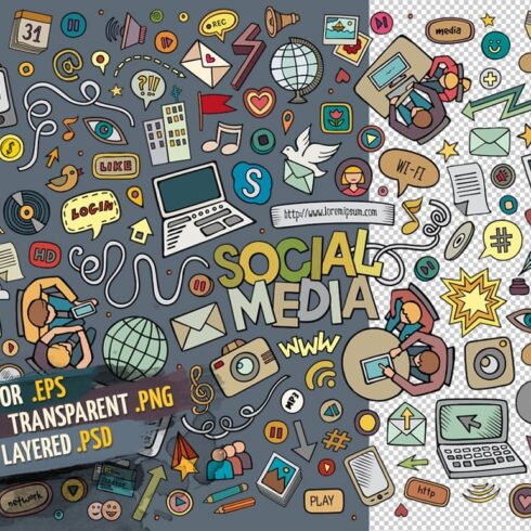 Social Media Objects & Symbols Set | Master Bundles