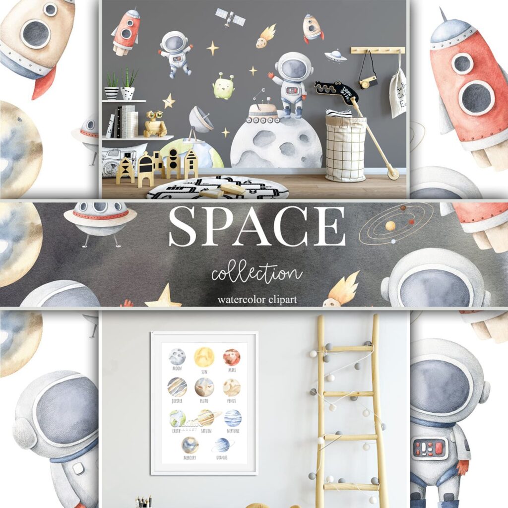 Space Collection - Watercolor Set – MasterBundles