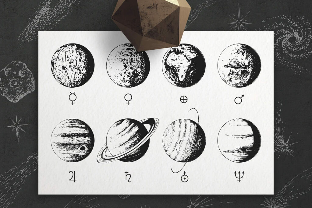 Space Collection with Moon and Planets – MasterBundles