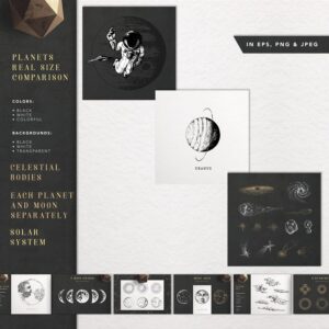 Space Collection with Moon and Planets – MasterBundles