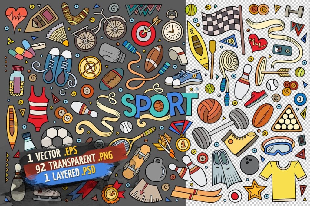 Sports Objects & Elements Big Set – MasterBundles