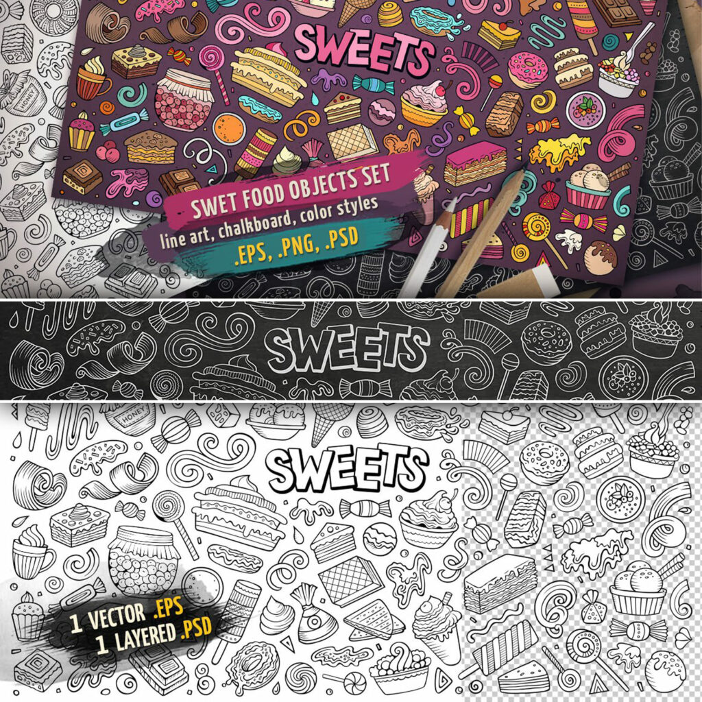 Sweets Objects & Symbols Set – MasterBundles