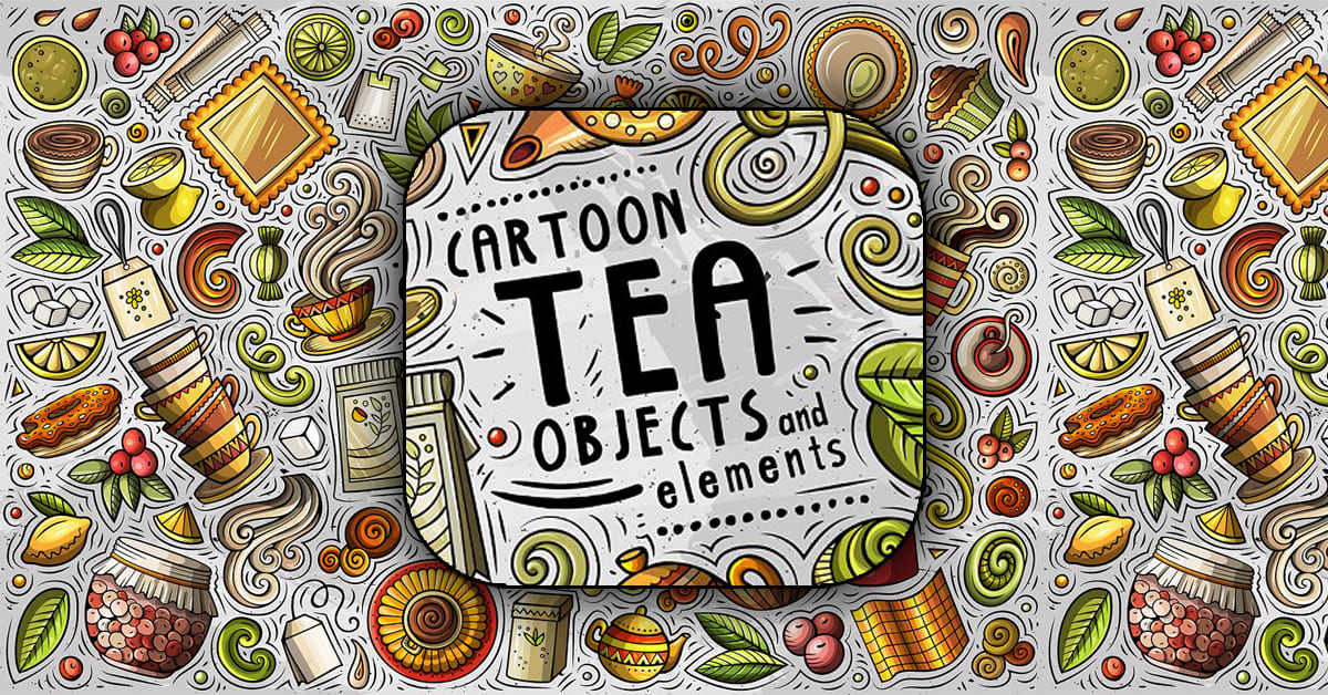 Tea Cartoon Vector Objects Set – MasterBundles