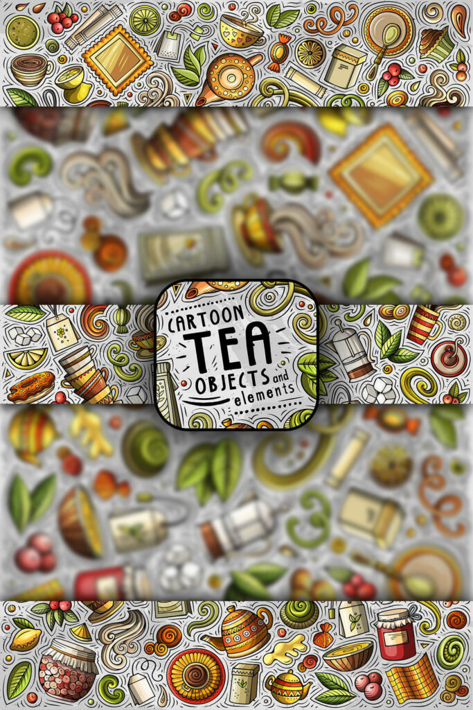 Tea Cartoon Vector Objects Set – MasterBundles
