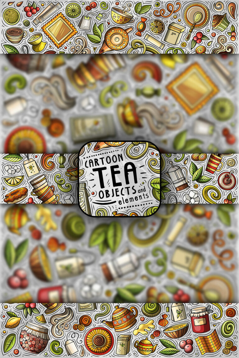 Tea Cartoon Vector Objects Set – MasterBundles