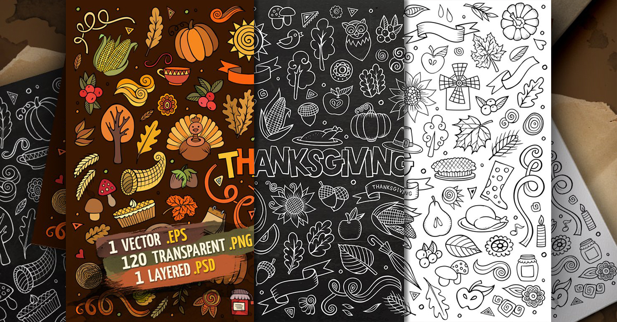 Thanksgiving Objects & Elements Set – MasterBundles