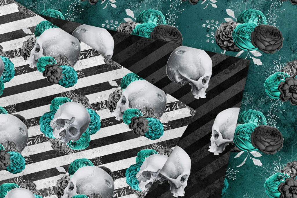 Turquoise Skull Digital Paper – MasterBundles