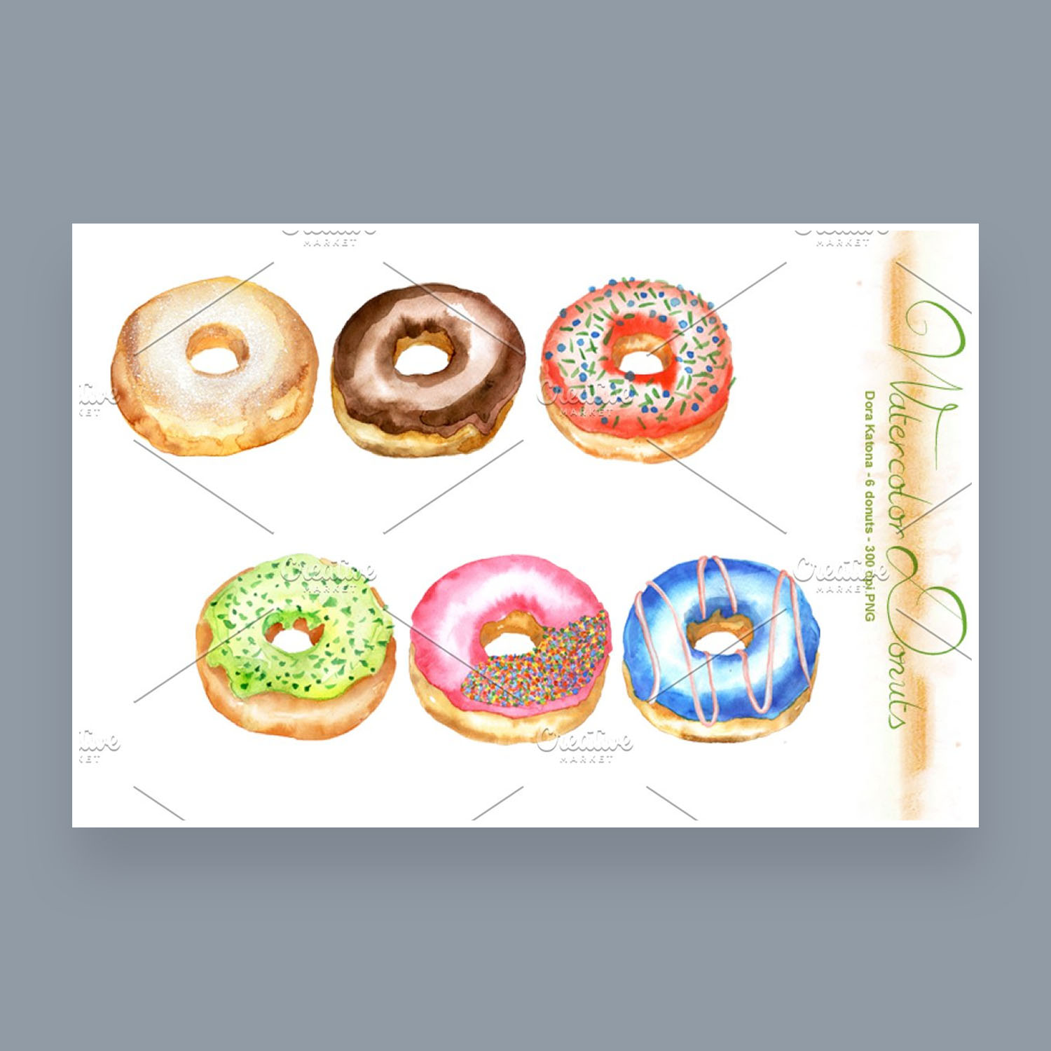 Watercolor Donuts Clip Art – MasterBundles