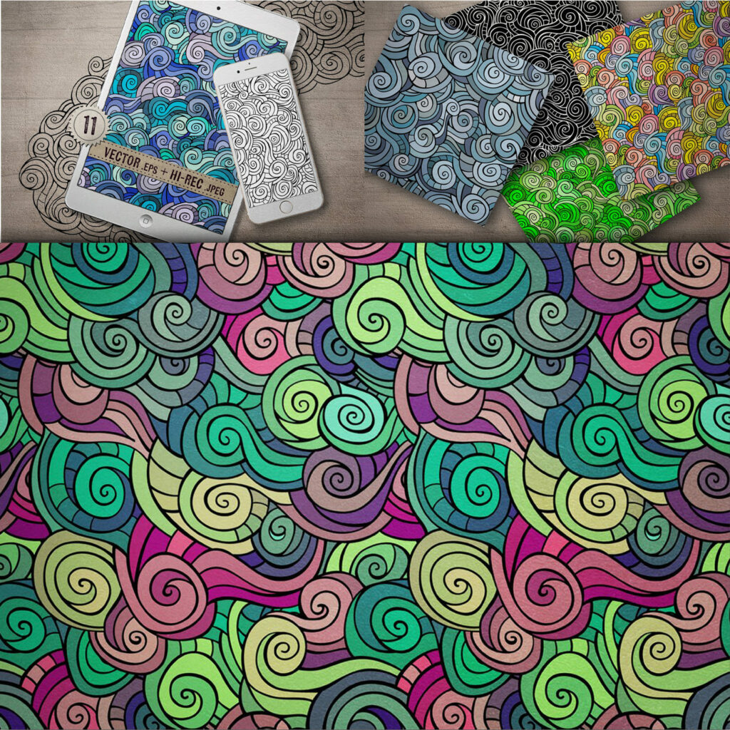 Waves Seamless Patterns – MasterBundles