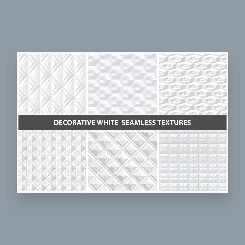 White Geometric 3D Seamless Textures – MasterBundles