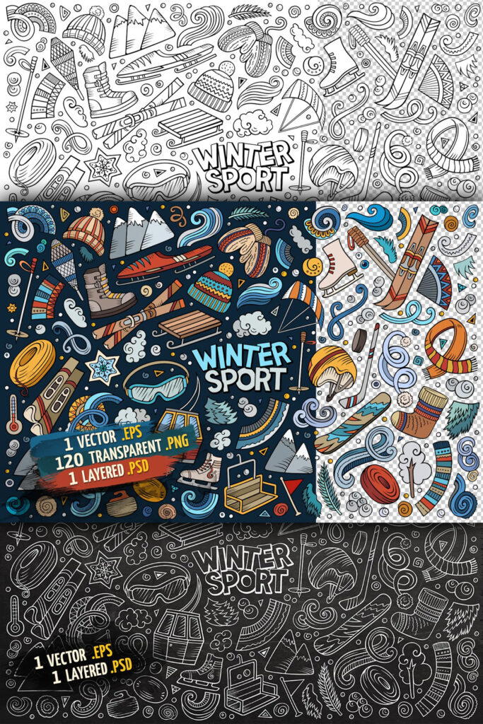 Winter Sports Objects & Symbols Set – MasterBundles