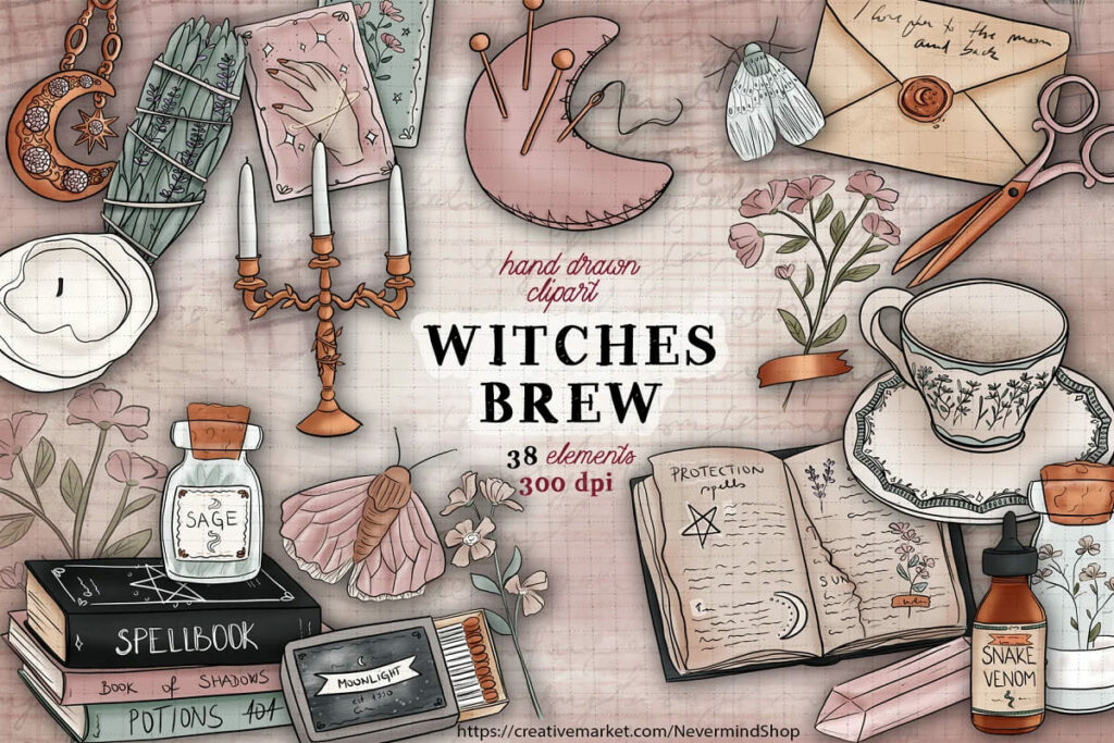 Witches Brew Clipart Kit – MasterBundles