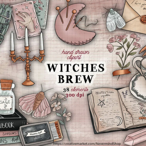 Witches Brew Clipart Kit | Master Bundles