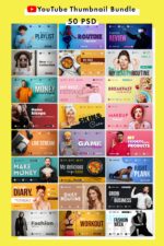 Youtube Thumbnail Bundle (50 PSD) – MasterBundles