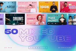 Youtube Thumbnail Bundle (50 PSD) – MasterBundles