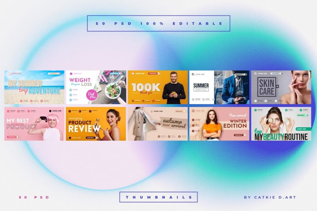 Youtube Thumbnail Bundle (50 PSD) – MasterBundles