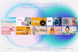 Youtube Thumbnail Bundle (50 PSD) – MasterBundles