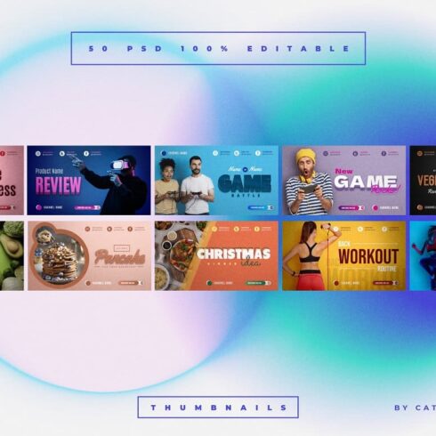 Youtube Thumbnail Bundle (50 PSD) | Master Bundles