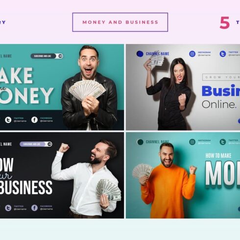 Youtube Thumbnail Bundle (50 PSD) | Master Bundles