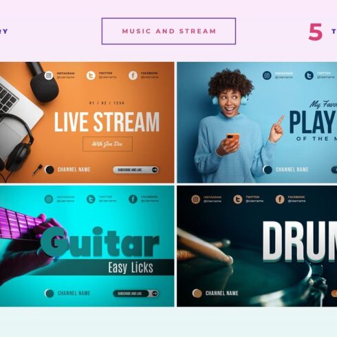 Youtube Thumbnail Bundle (50 PSD) | Master Bundles