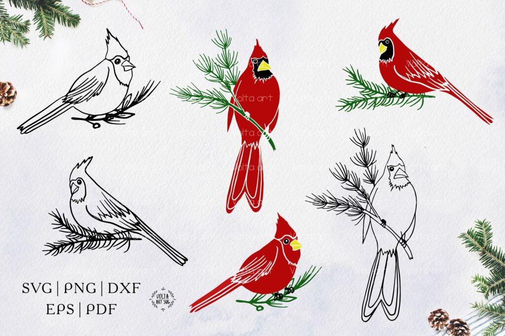 Cardinal On Branch Svg Bundle – MasterBundles