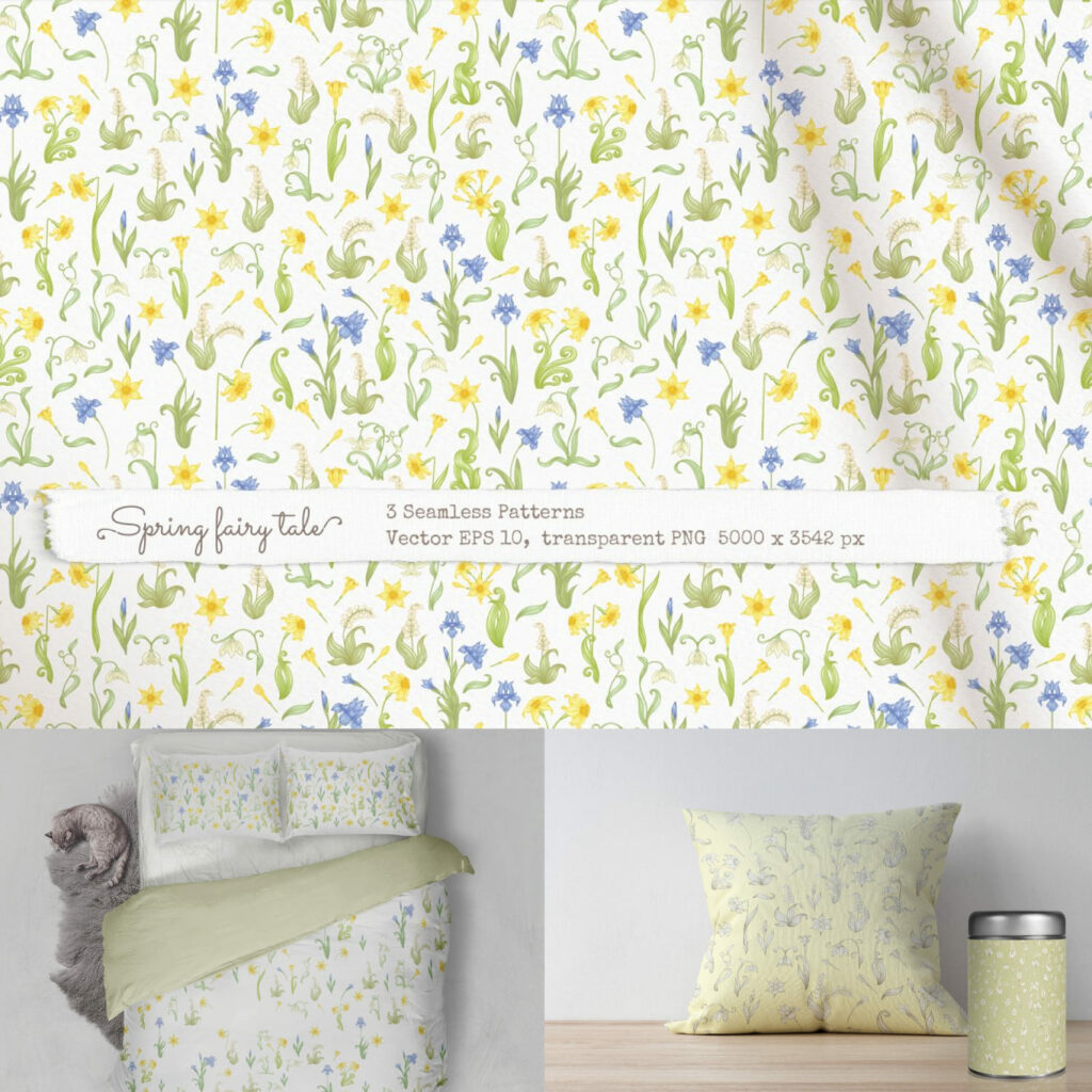6 Spring Flowers Seamless Patterns – MasterBundles