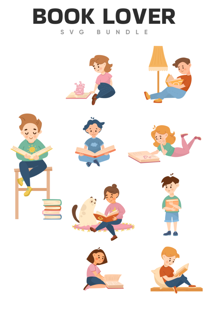 Book Lover SVG Designs – MasterBundles