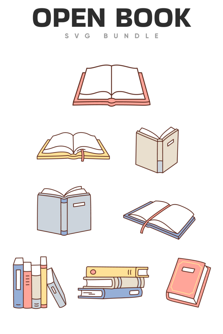 Open Book SVG Designs – MasterBundles