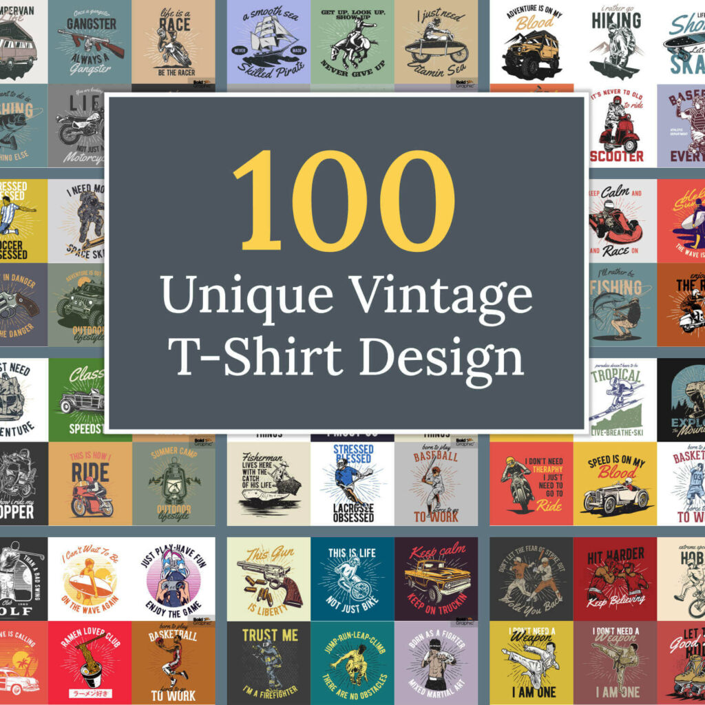 Unique Vintage T-shirt Designs – MasterBundles