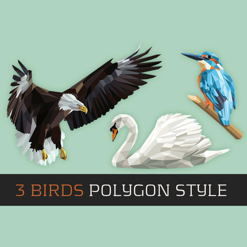 3 Birds Polygon Style – MasterBundles