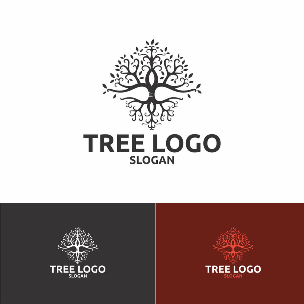 Tree logo design elements. green garden logo template - MasterBundles