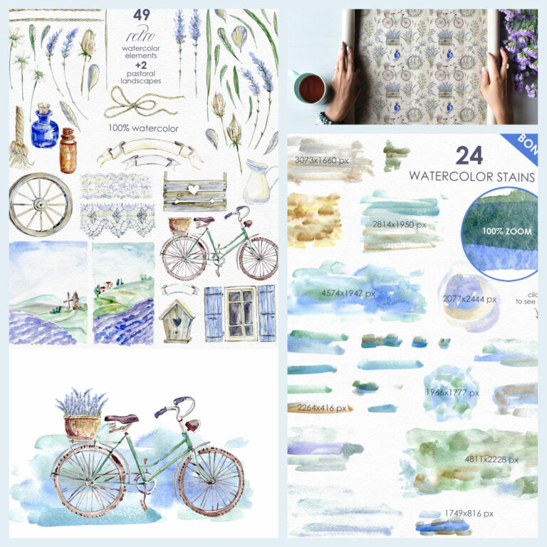 Lavender Watercolor Clipart Set – MasterBundles