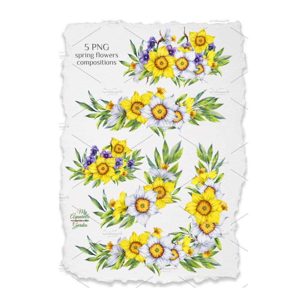 Watercolor Spring Flowers Set – MasterBundles