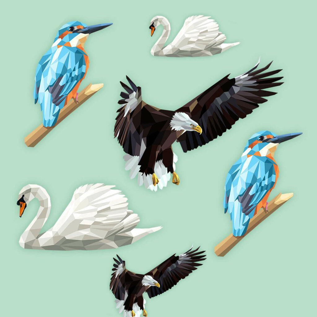3 Birds Polygon Style – MasterBundles