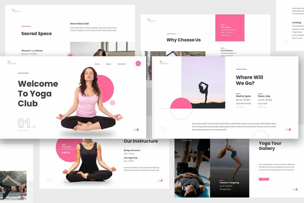 Yoga Club Google Slides Presentation – MasterBundles