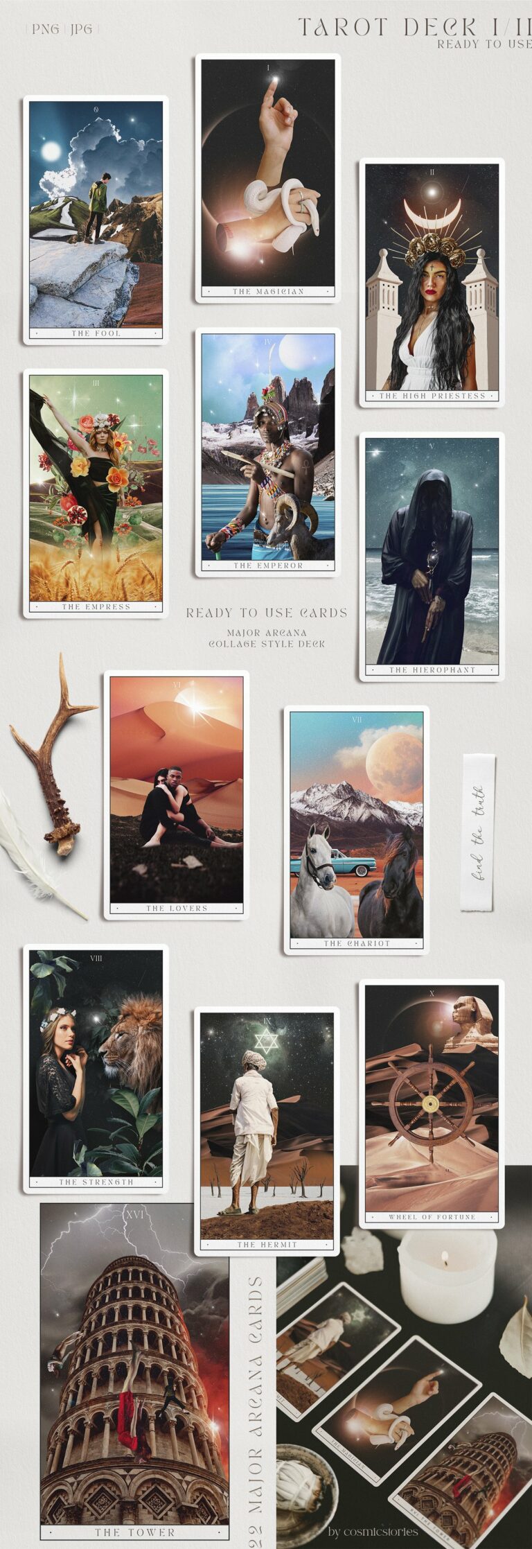 Tarot Deck Major Arcana Collage – MasterBundles